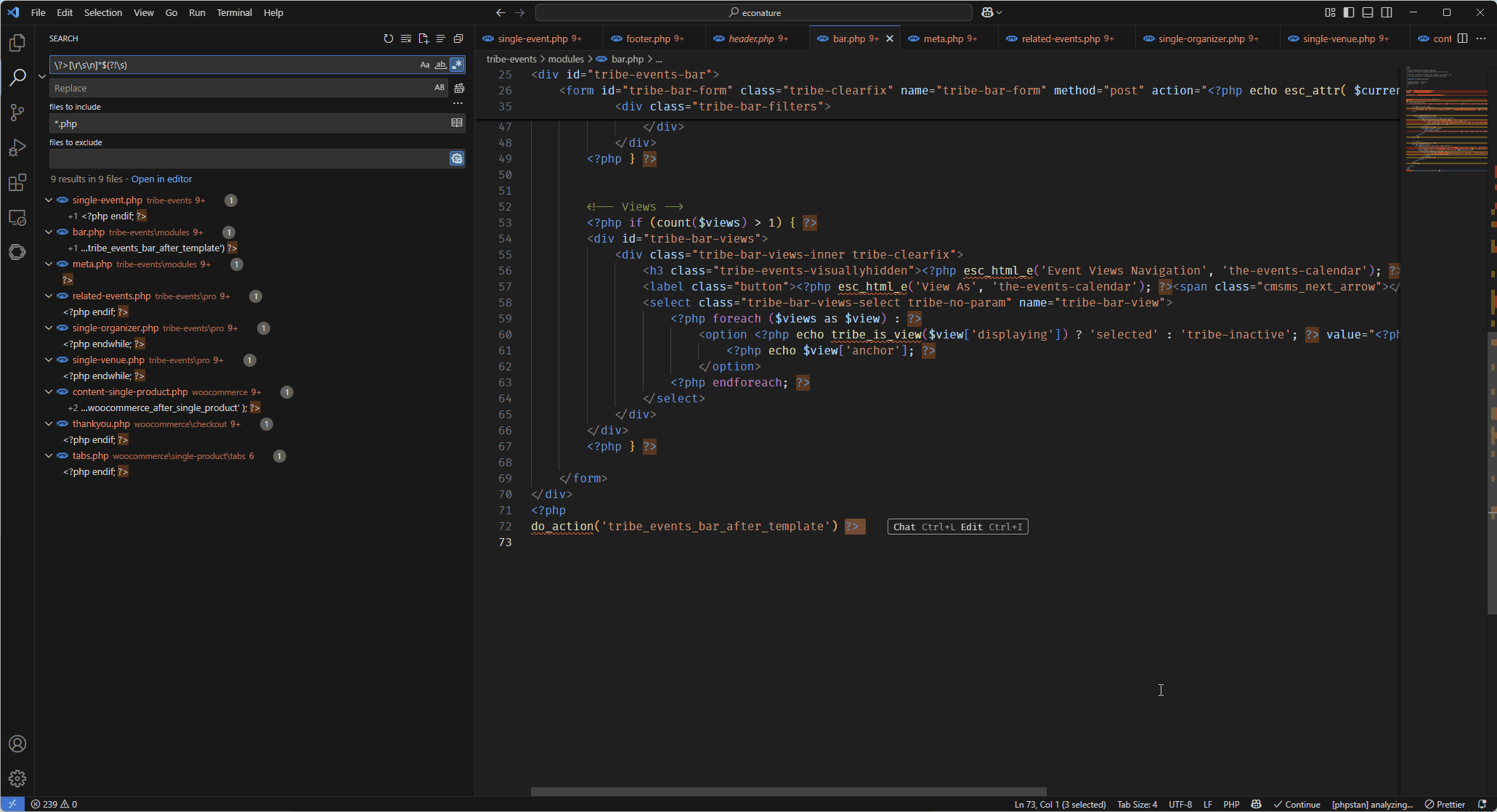 Find a string that only appears at the end of files in VSCode using regex search | Zack's Domain